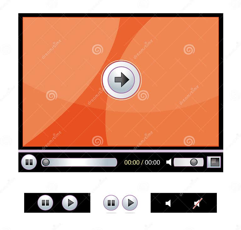 Digital video player stock illustration. Illustration of play - 16366495