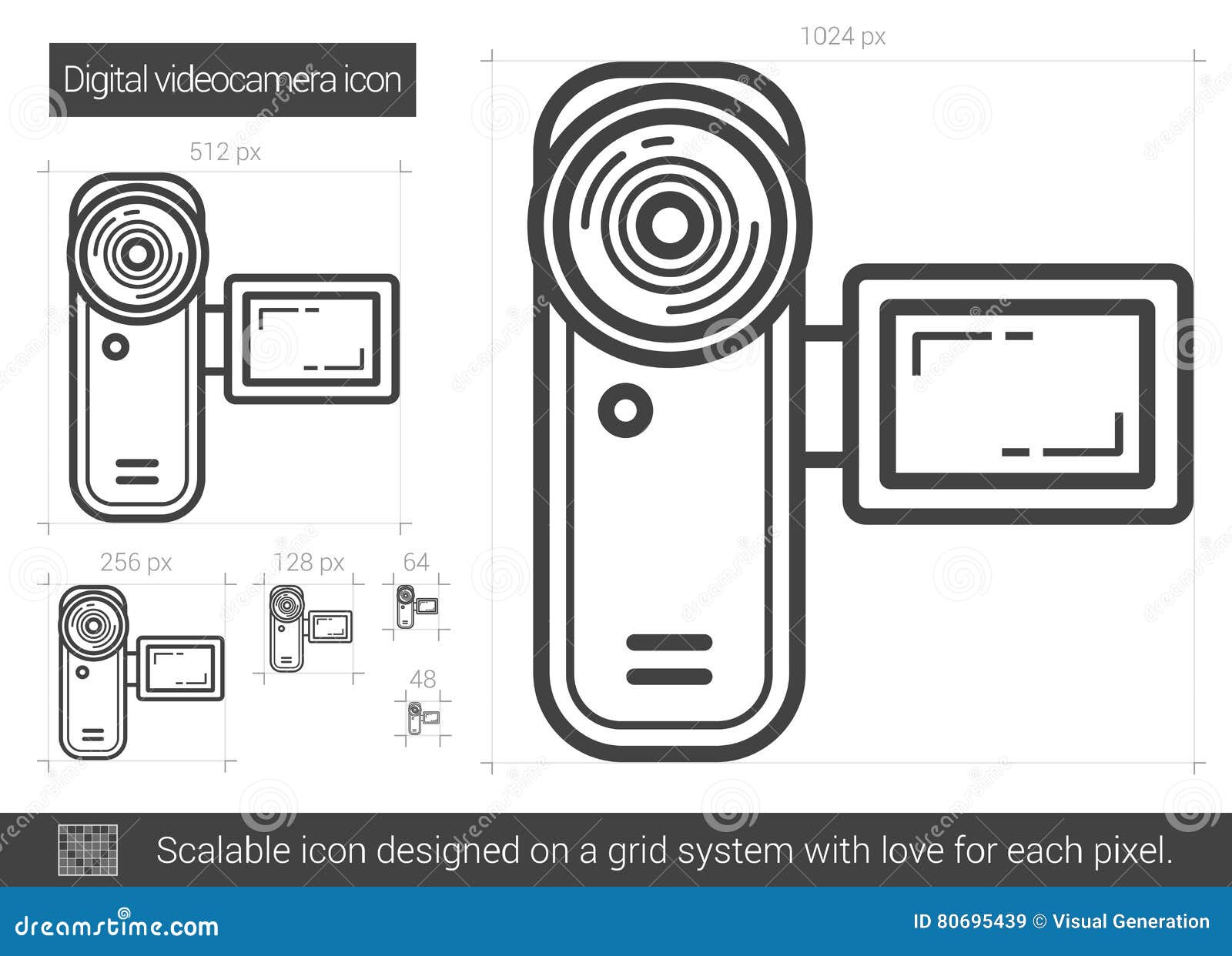 Videocamera Line Icon Set, Camera Symbols Collection, Vector Sketches ...