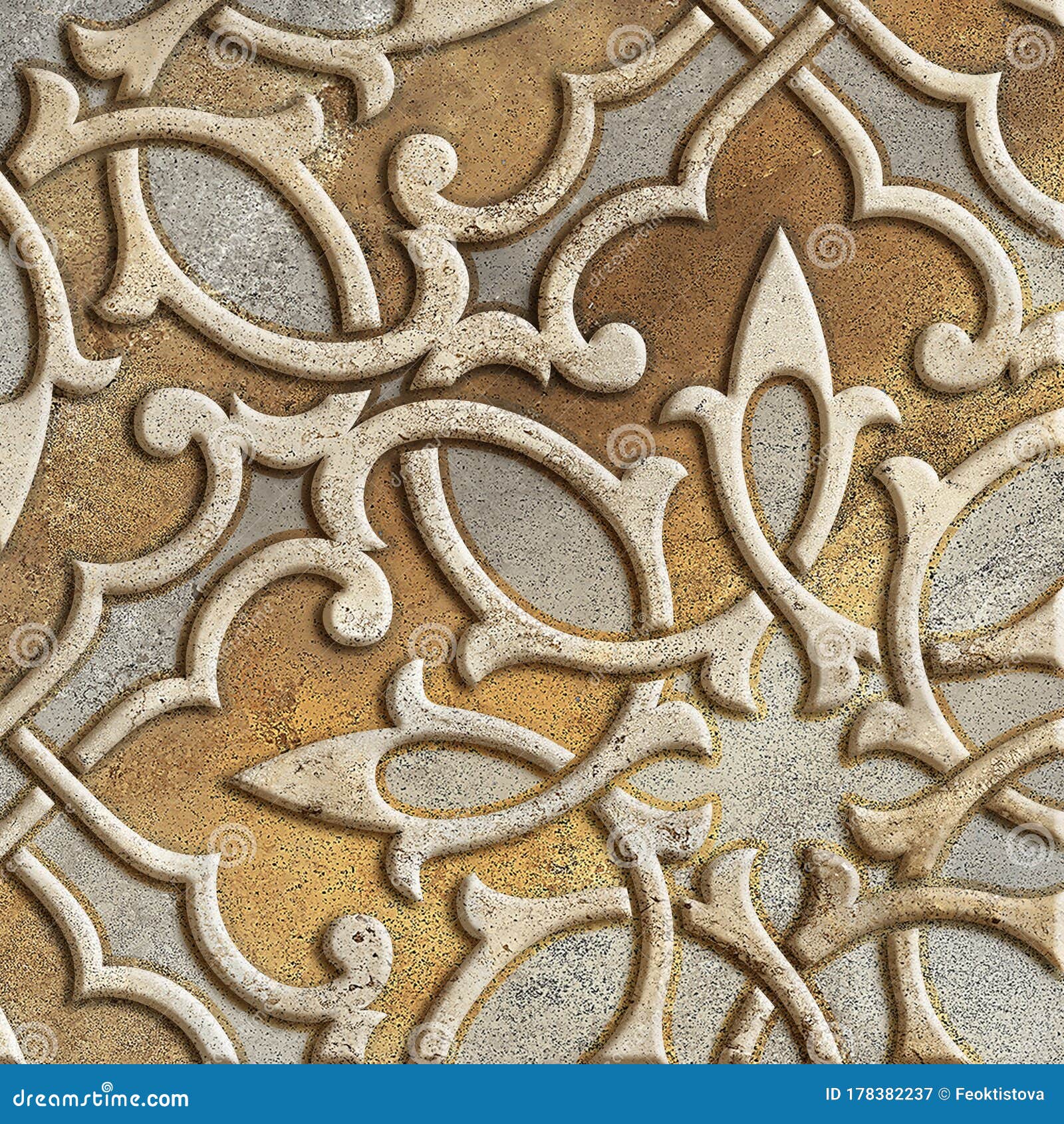 Digital Vintage Aged Ceramic Wall Tiles Decoration Stock Illustration ...