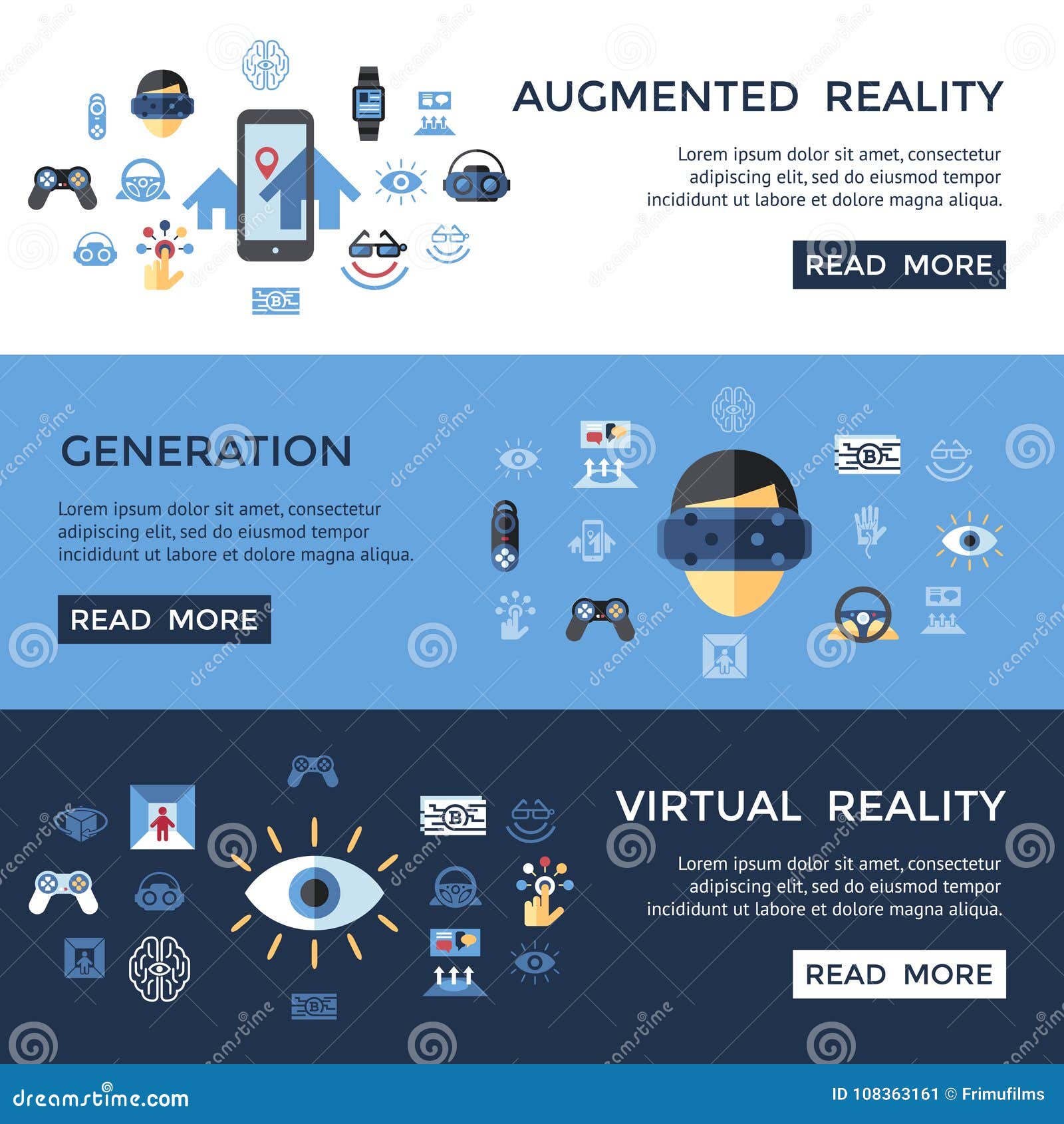 Digital Virtual Augmented Reality Set Collection, Next Ge Stock ...