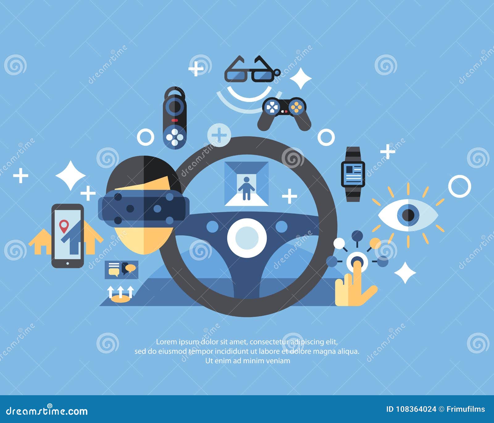 Digital Virtual Augmented Reality Set Collection, Next Ge Stock ...