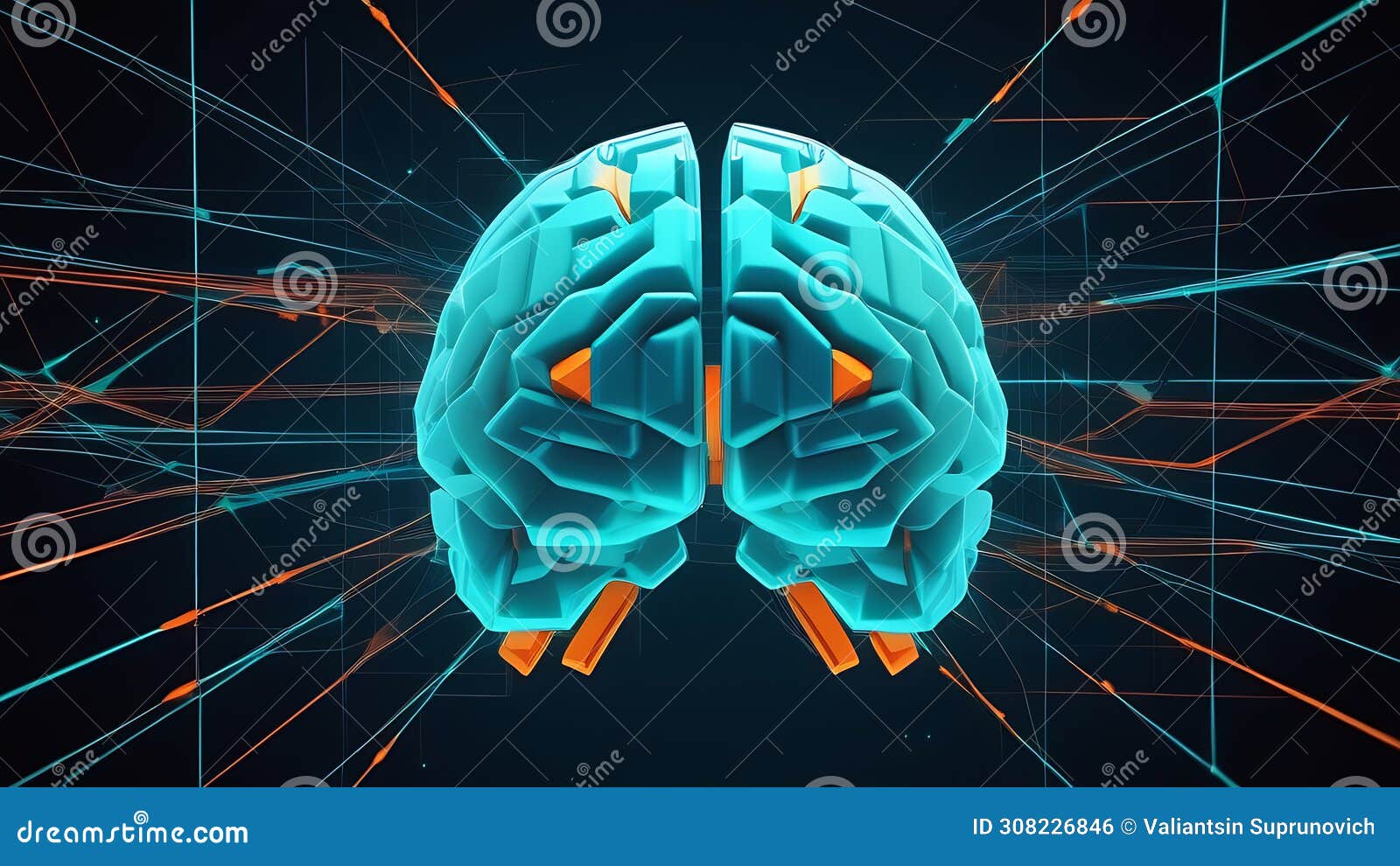 Digital Virtual Brain, AI, Artificial Intelligence. Learning Process ...