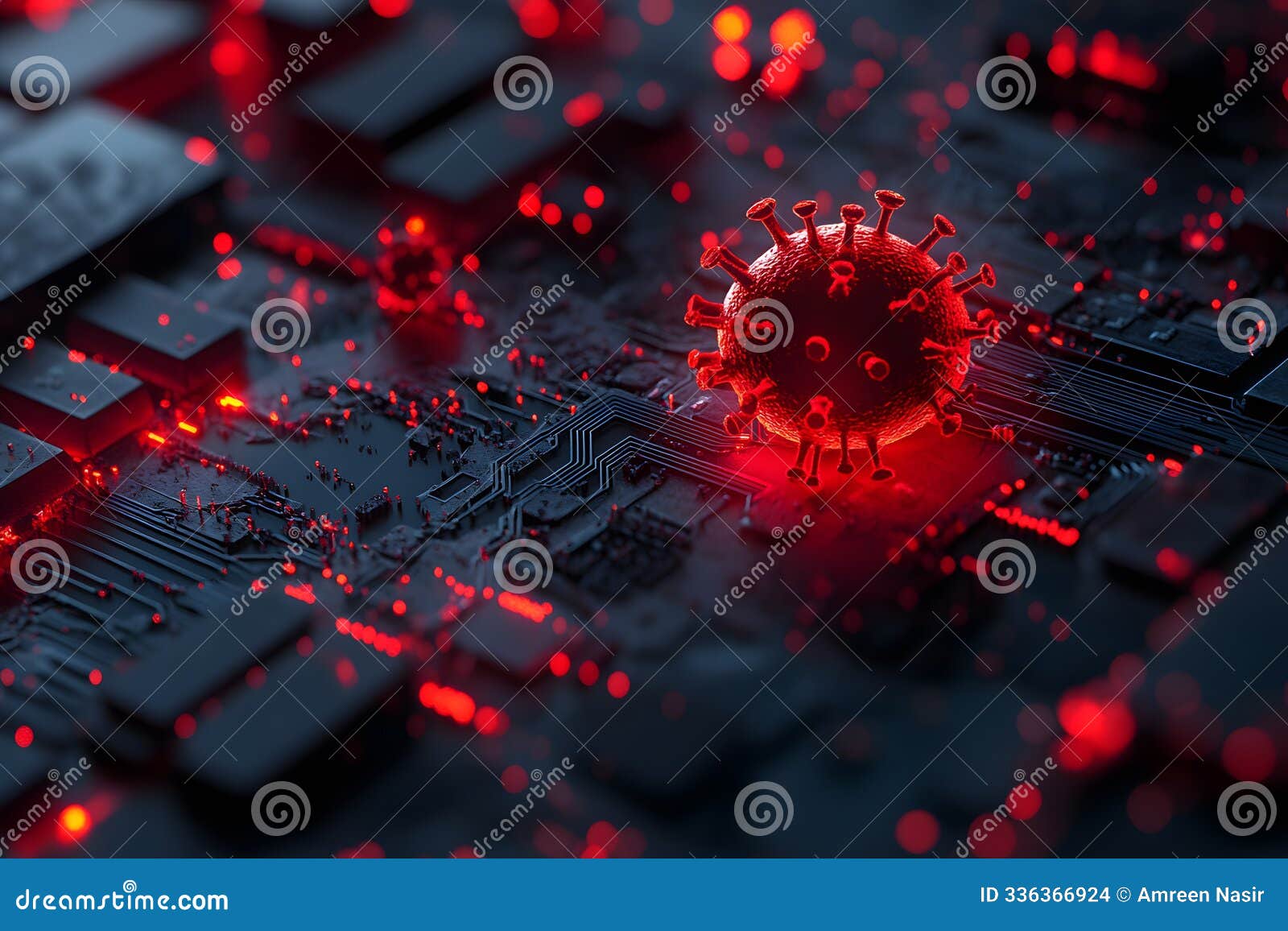 Concept Of Malware Notification Or Error In Mobile Phone. Red Alert ...