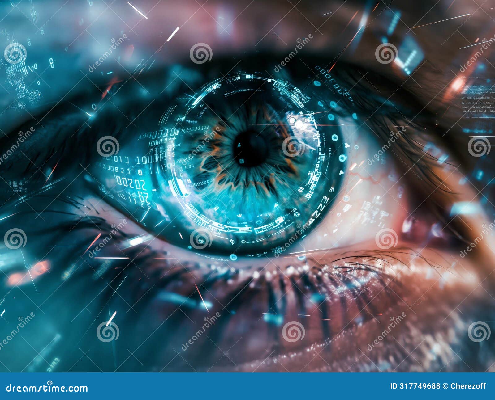 Digital Vision in Blue Tones Stock Photo - Image of blue, biometrics ...