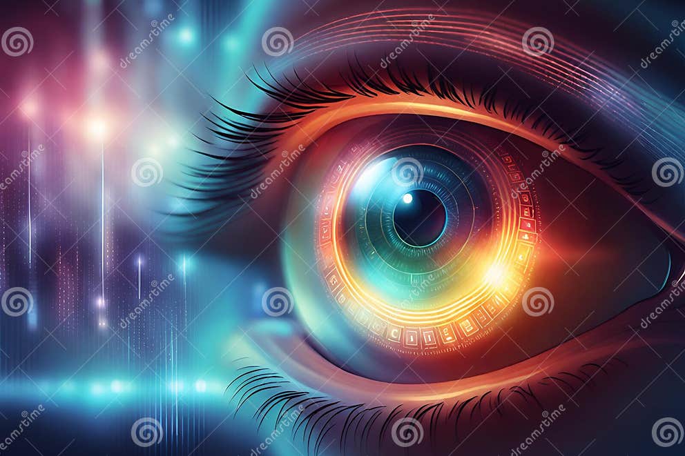 Digital Vision High Technology Concept As an Eye with Binary Code Being ...