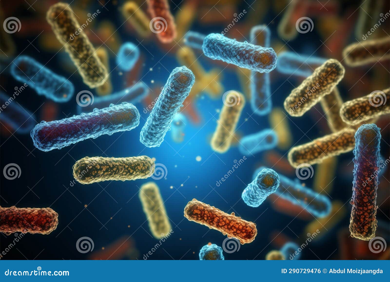 Digital Visualization Bacteria Cells in Stick Form, 3D Rendered Stock ...