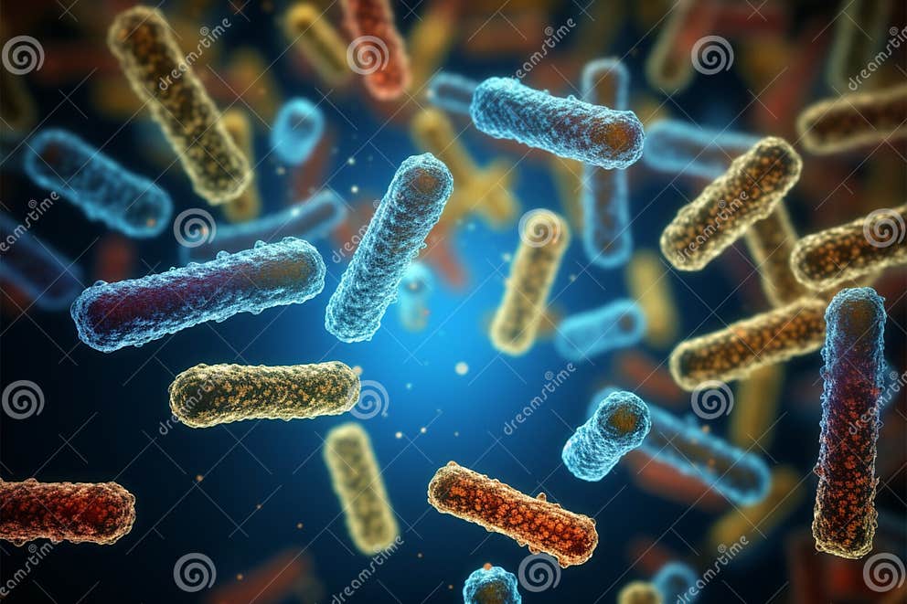 Digital Visualization Bacteria Cells in Stick Form, 3D Rendered Stock ...