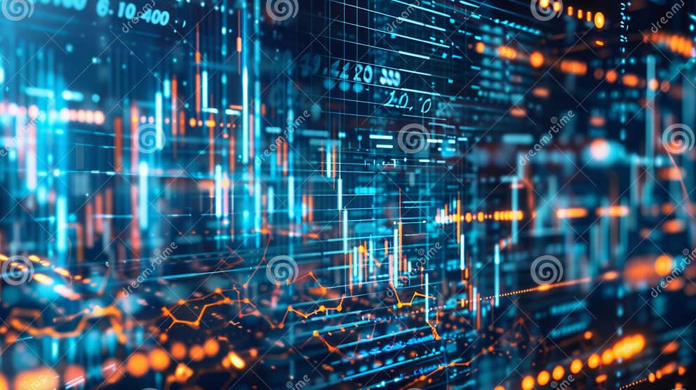 Abstract Digital Data Visualization Showing Financial Charts and ...