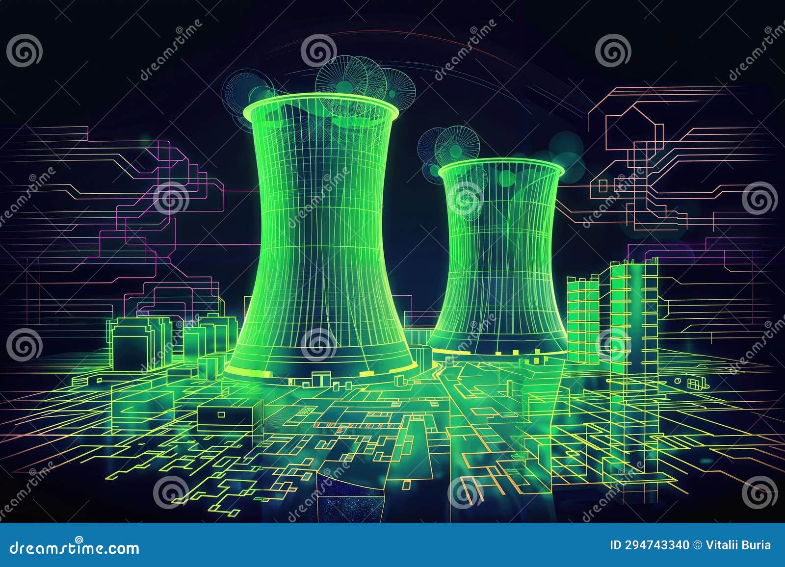 Digital Visualization of a High-tech Nuclear Facility Against a Digital ...