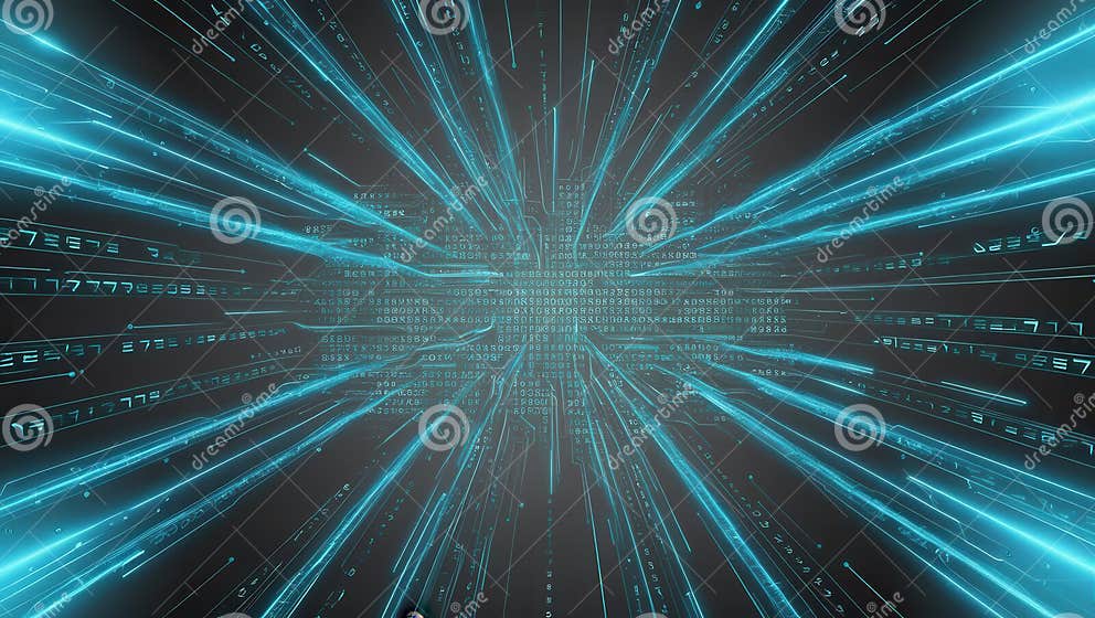 Digital Visualization of Interconnected Data Streams with Lines Binary Code Stock Illustration ...