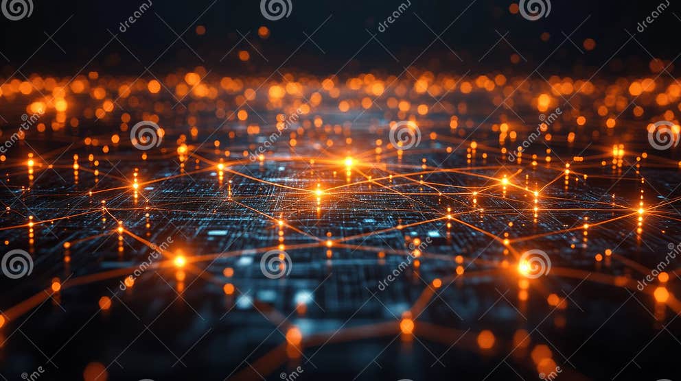A Digital Visualization of Local Area Network with Glowing Connections ...