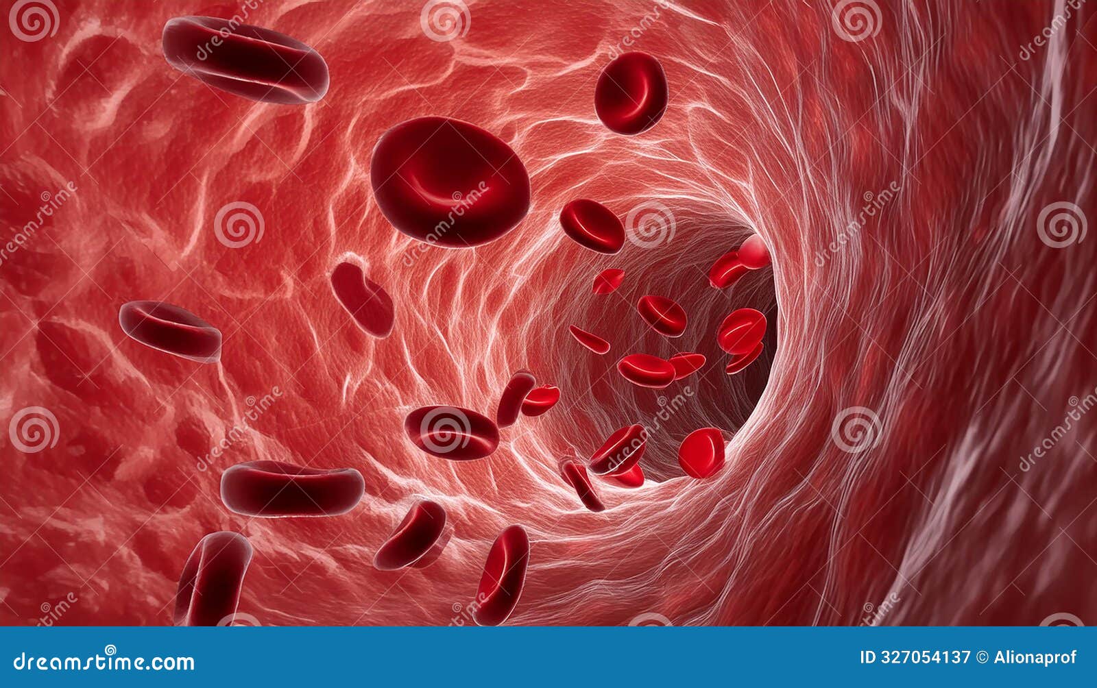 Bloodstream Journey with Red Blood Cells Stock Illustration ...