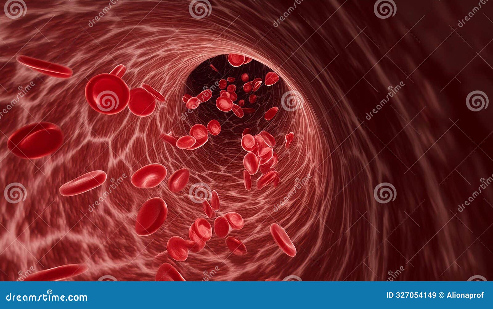 Bloodstream Journey with Red Blood Cells Stock Illustration ...