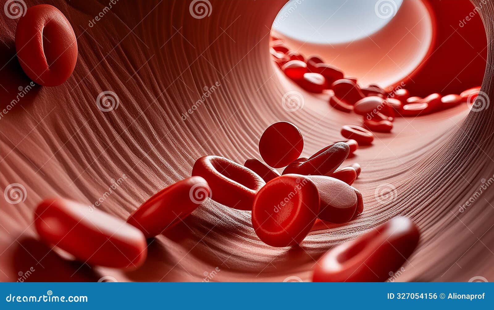 Bloodstream Journey with Red Blood Cells Stock Illustration ...