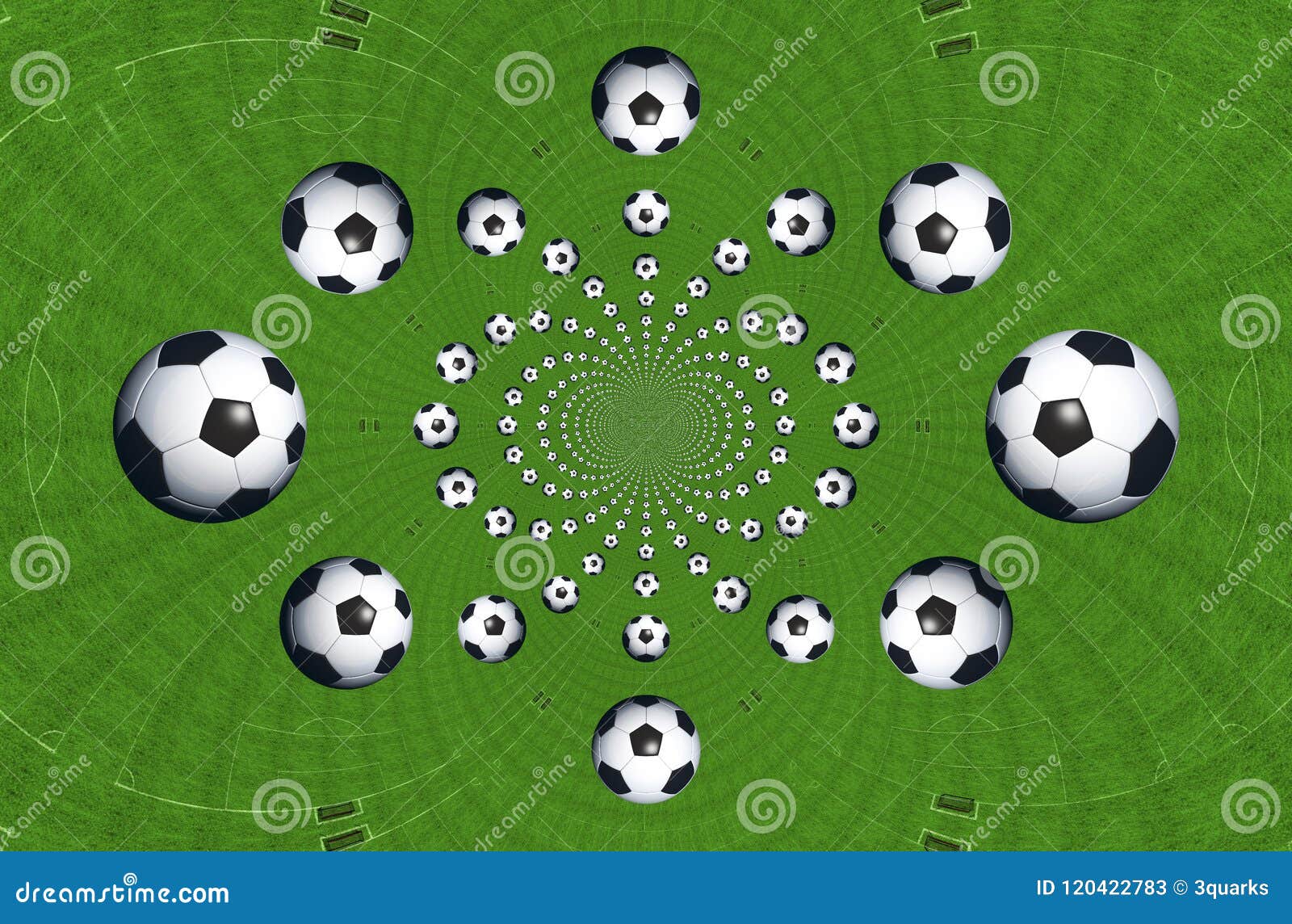 Digital Visualization of Soccer Balls Stock Illustration - Illustration ...