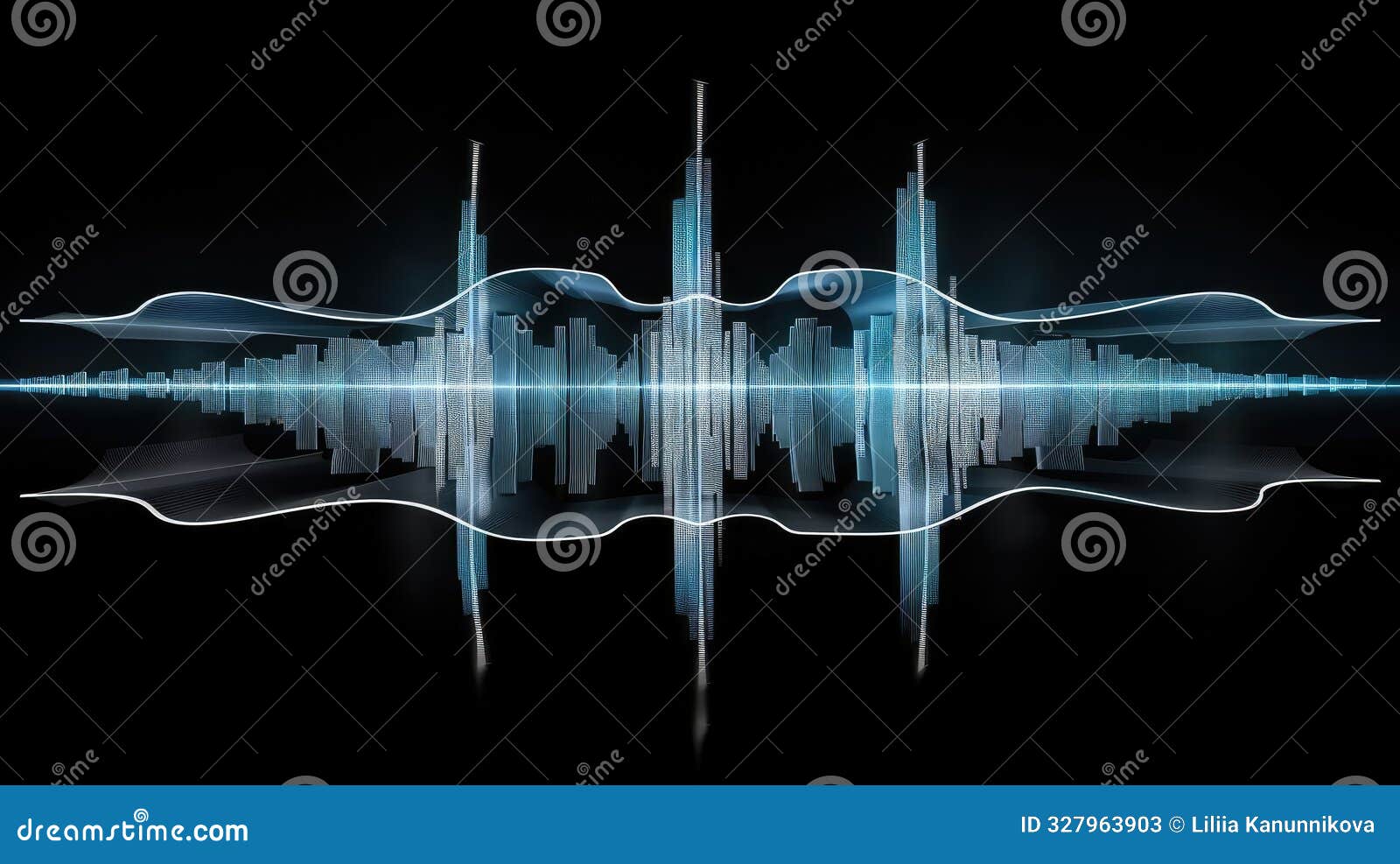 A Digital Visualization of Sound Waves, Depicted As a Series of ...