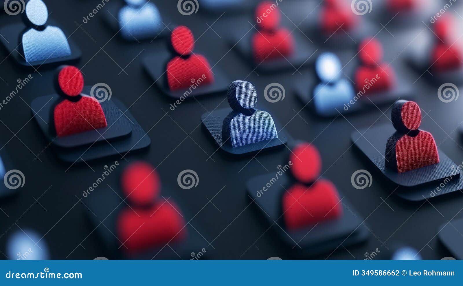 Digital Visualization of a Structured Network with Glowing Red and Blue ...