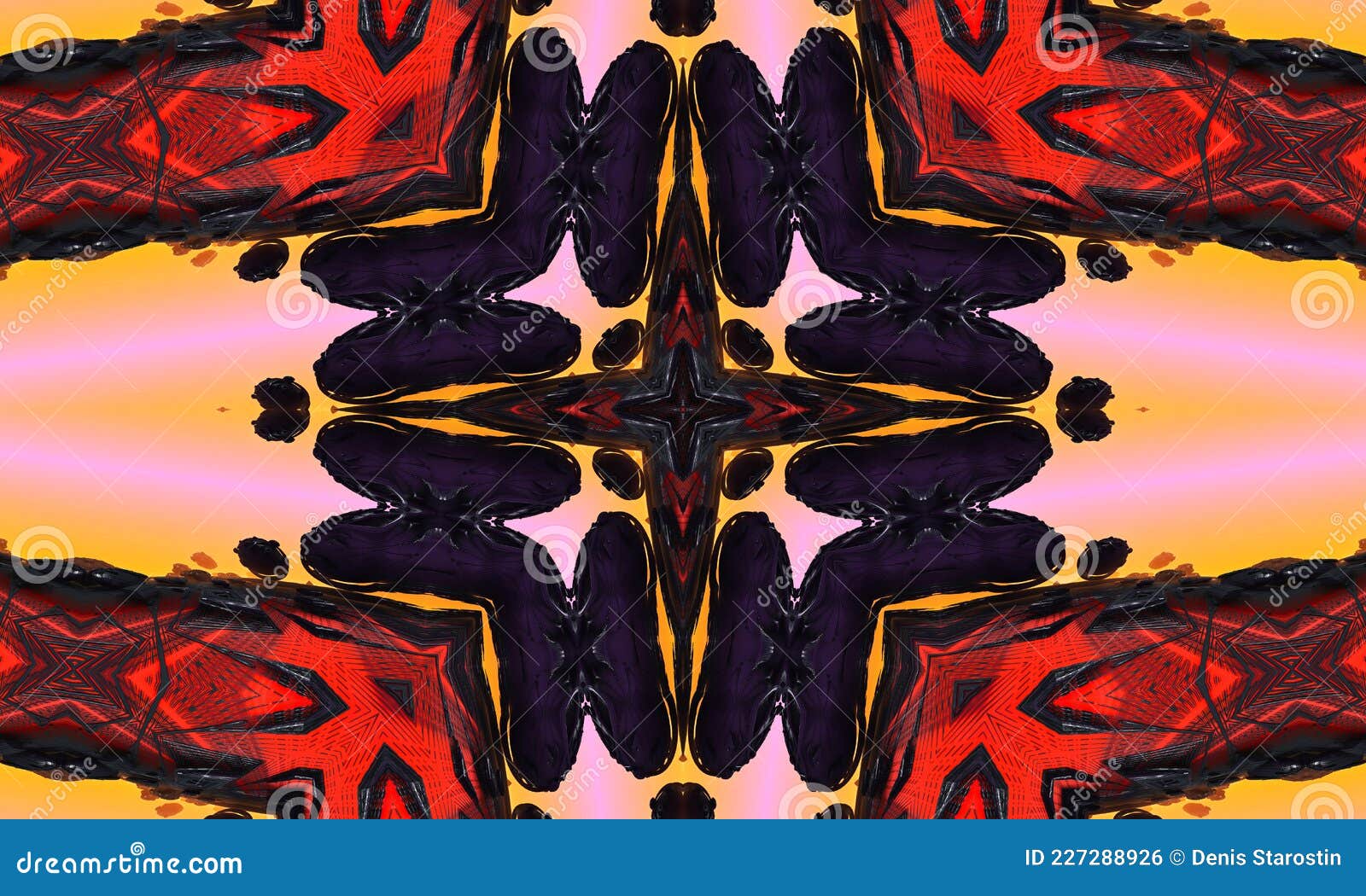 Digital Visualization of a Vampire Sign. Bloddy Kaleidoscope Stock ...