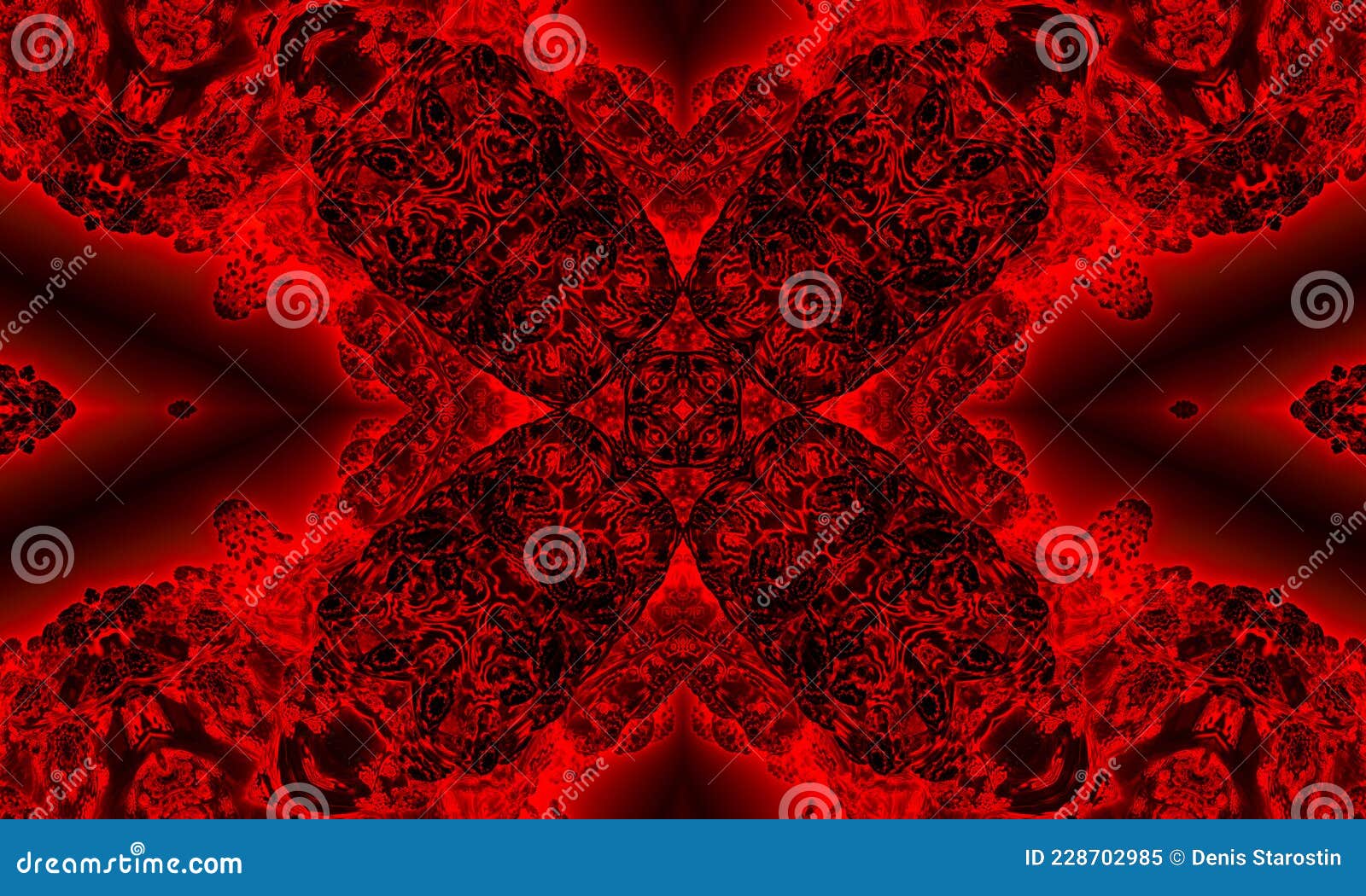 Digital Visualization of a Vampire Sign. Bloddy Kaleidoscope Stock ...