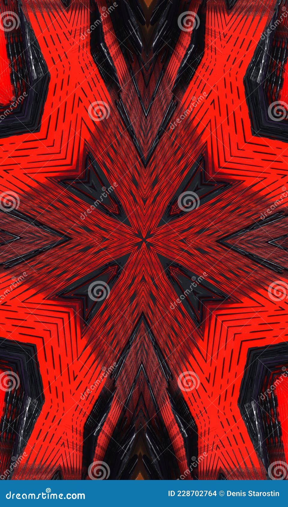 Digital Visualization of a Vampire Sign. Bloddy Kaleidoscope. Veritcal ...