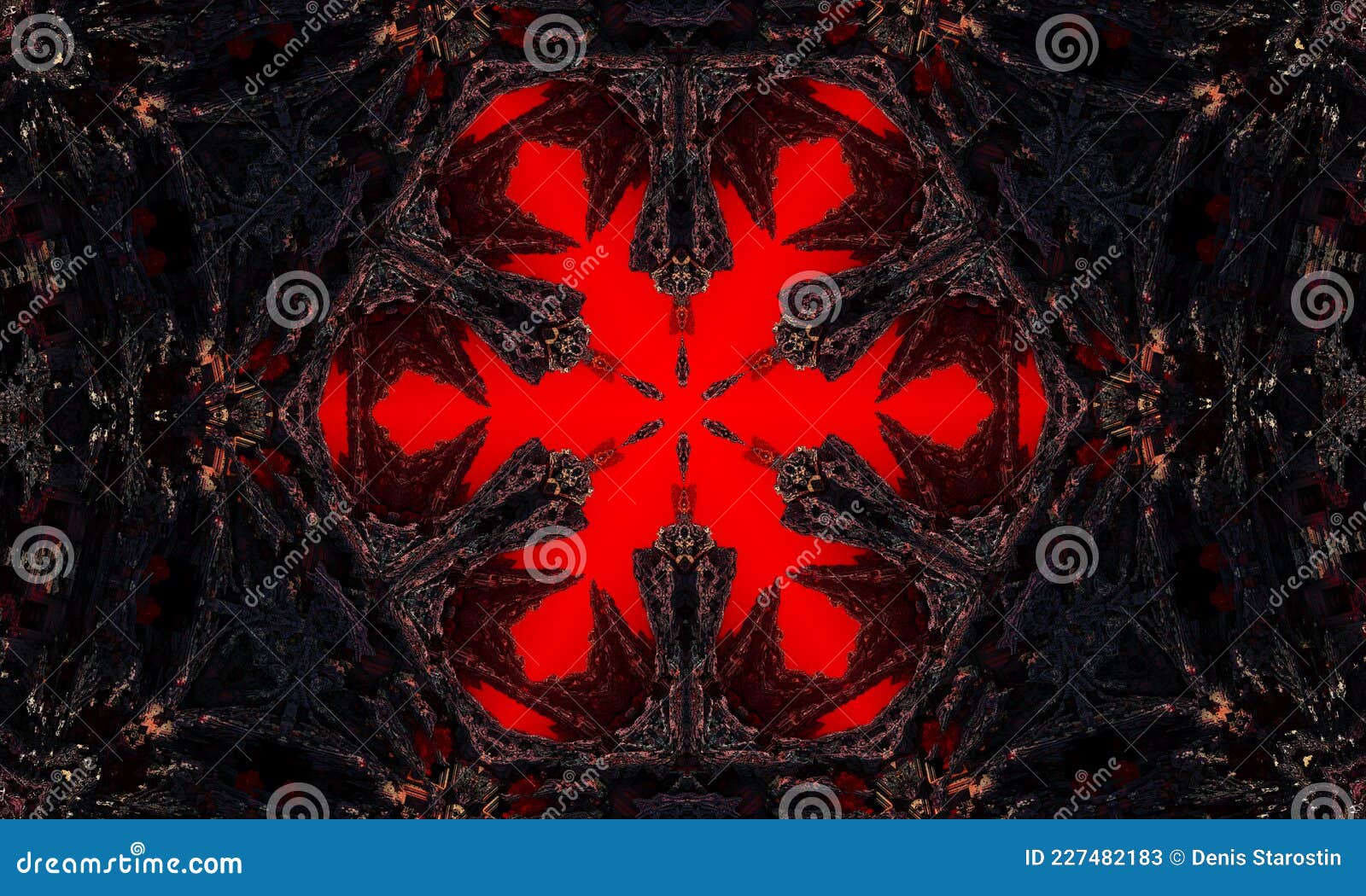 Digital Visualization of a Vampire Sign. Bloody Kaleidoscope Stock ...