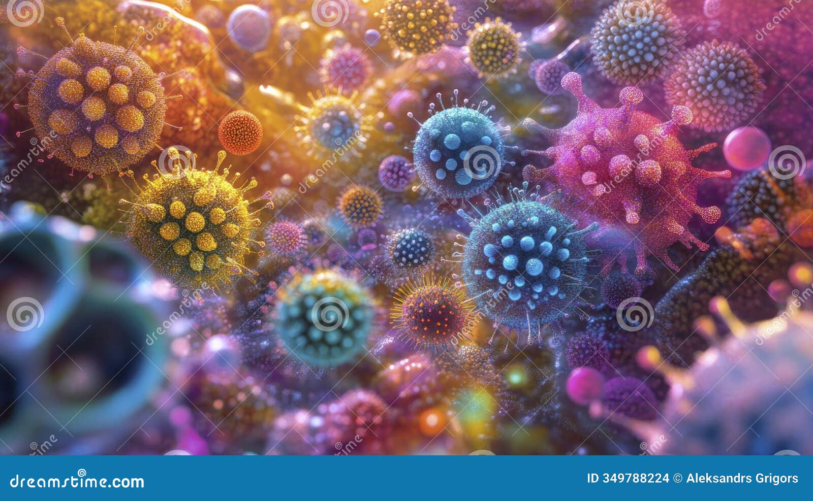 Digital Visualization of Viruses Under a Microscope, Surreal and ...