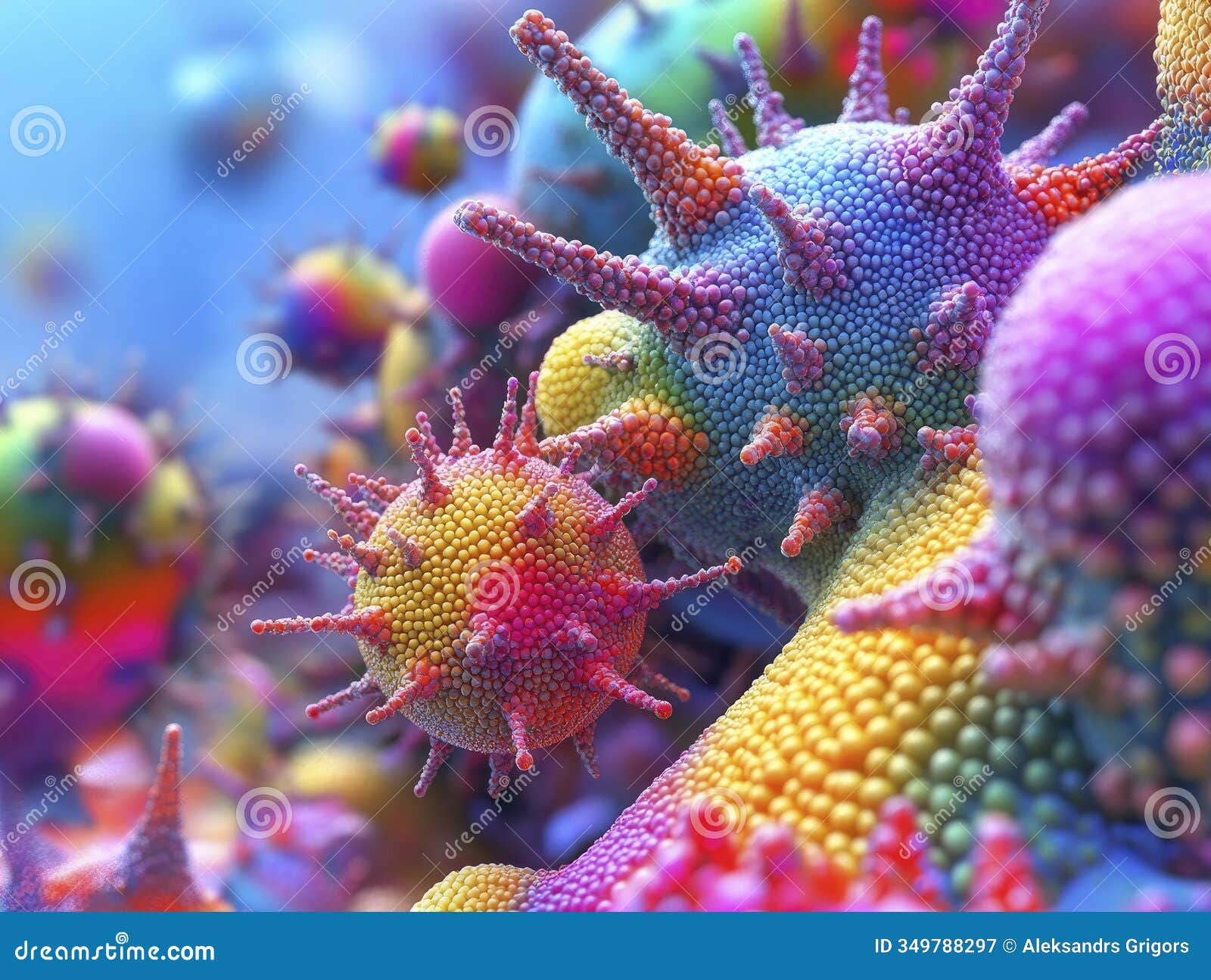 Digital Visualization of Viruses Under a Microscope, Surreal and ...