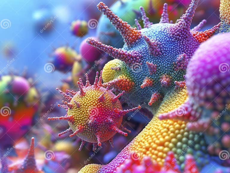 Digital Visualization of Viruses Under a Microscope, Surreal and ...