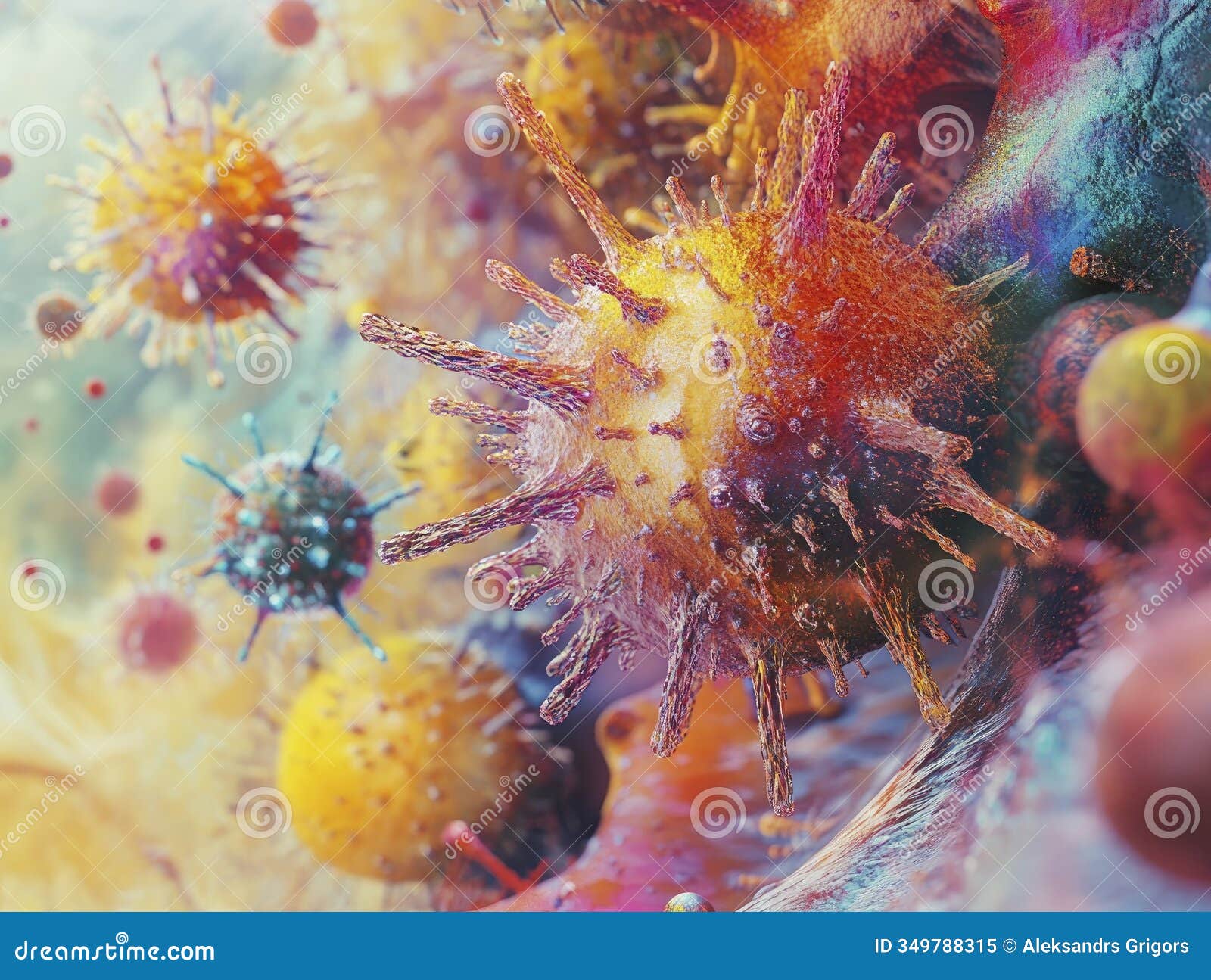 Digital Visualization of Viruses Under a Microscope, Surreal and ...