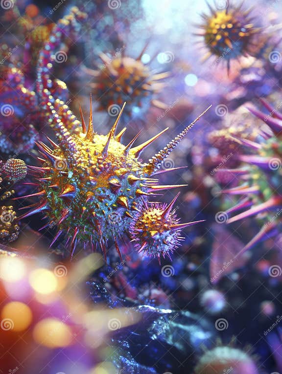 Digital Visualization of Viruses Under a Microscope, Surreal and ...