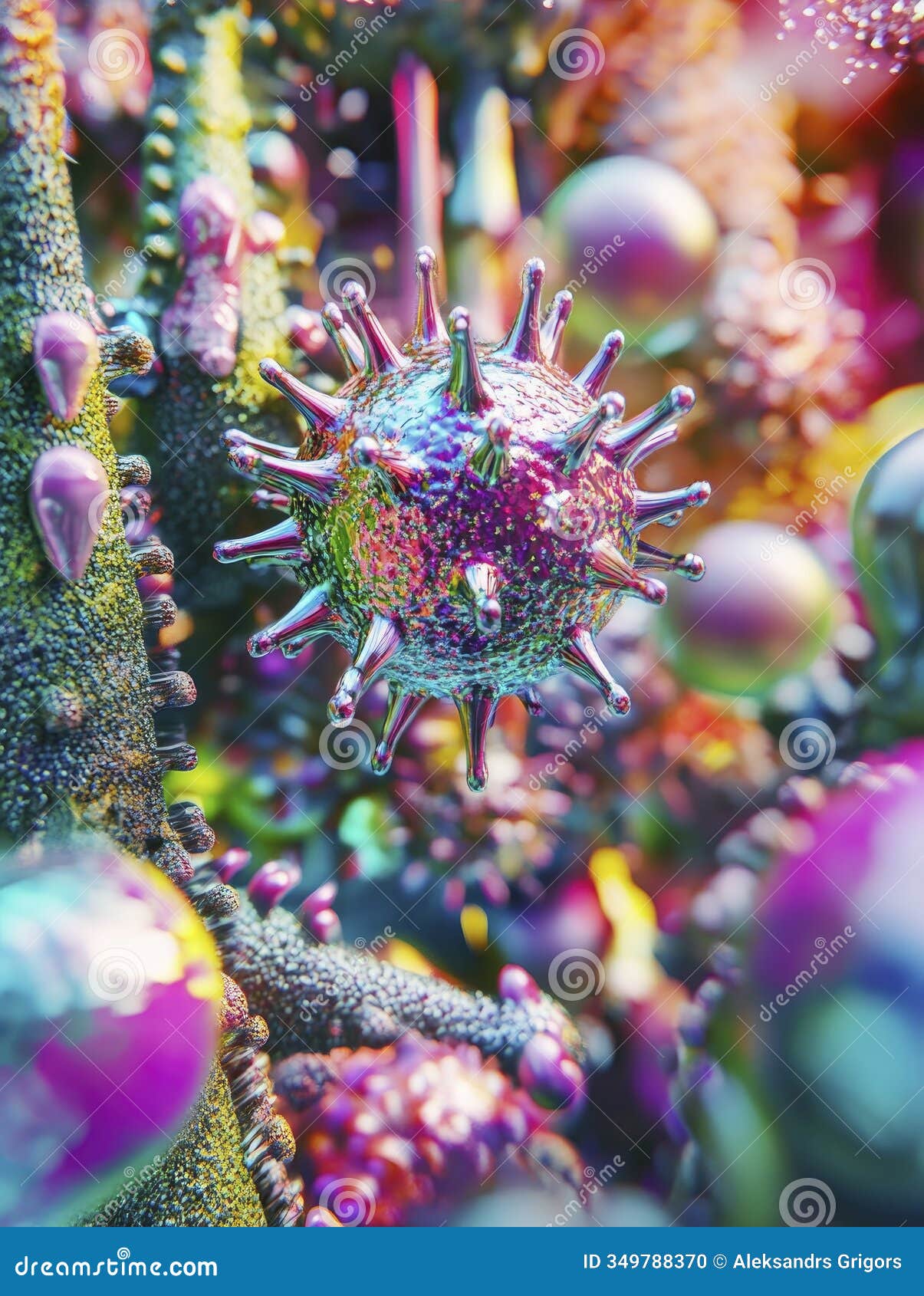 Digital Visualization of Viruses Under a Microscope, Surreal and ...