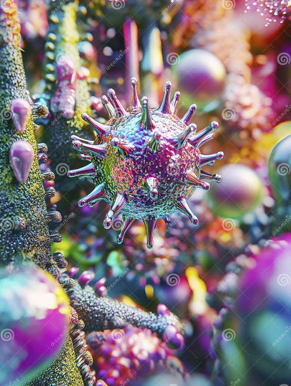 Digital Visualization of Viruses Under a Microscope, Surreal and ...