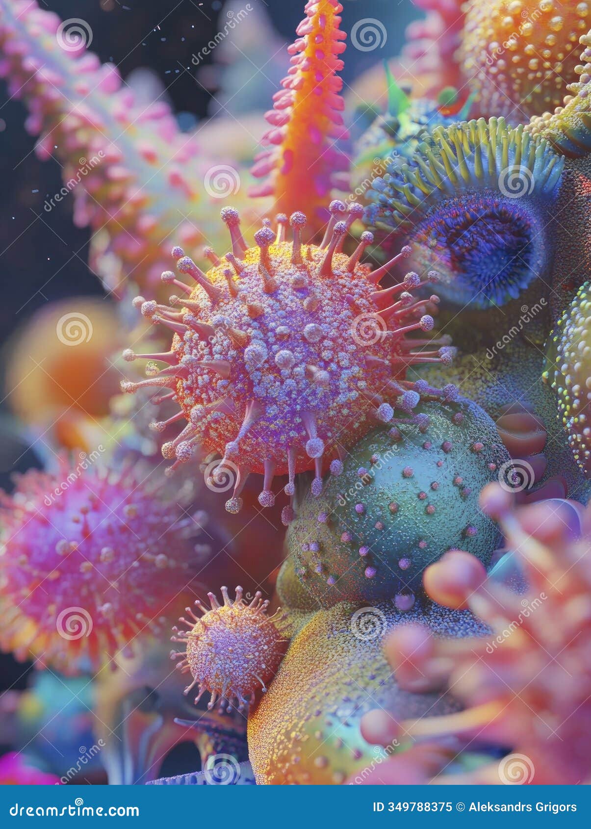 Digital Visualization of Viruses Under a Microscope, Surreal and ...