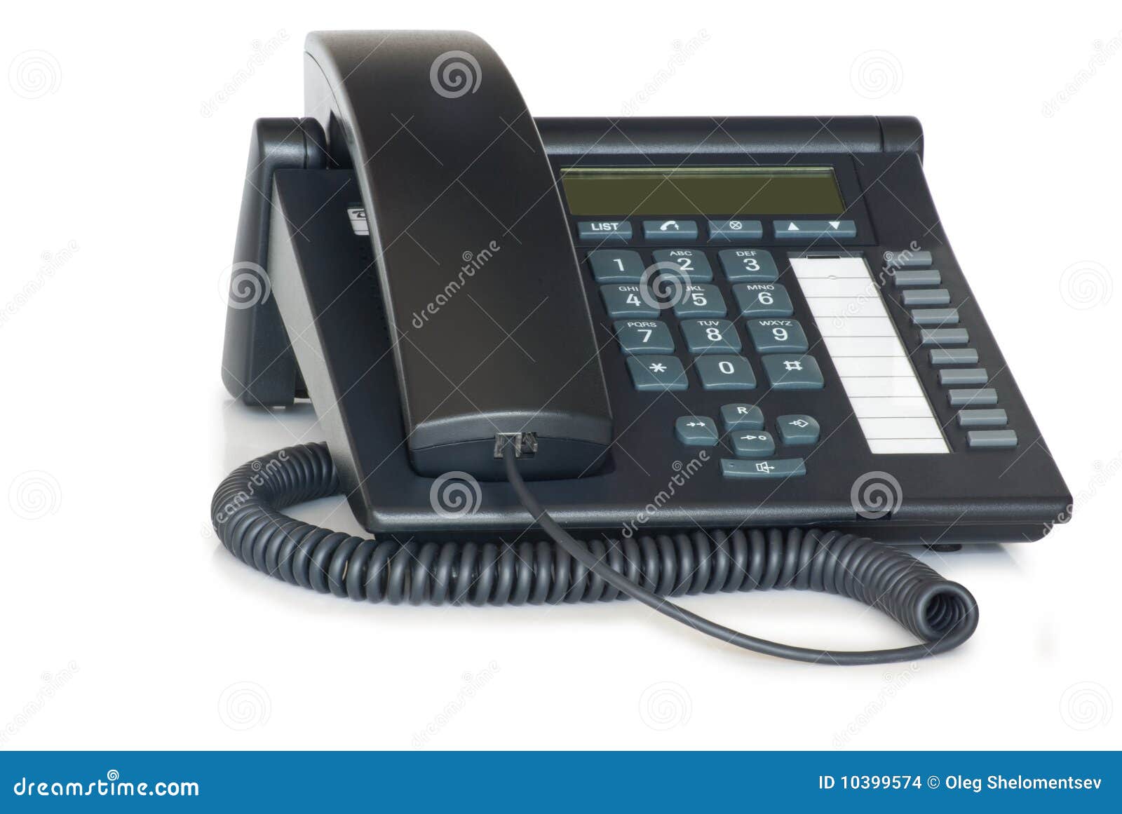 Digital VoIP phone. stock photo. Image of curl, cable - 10399574
