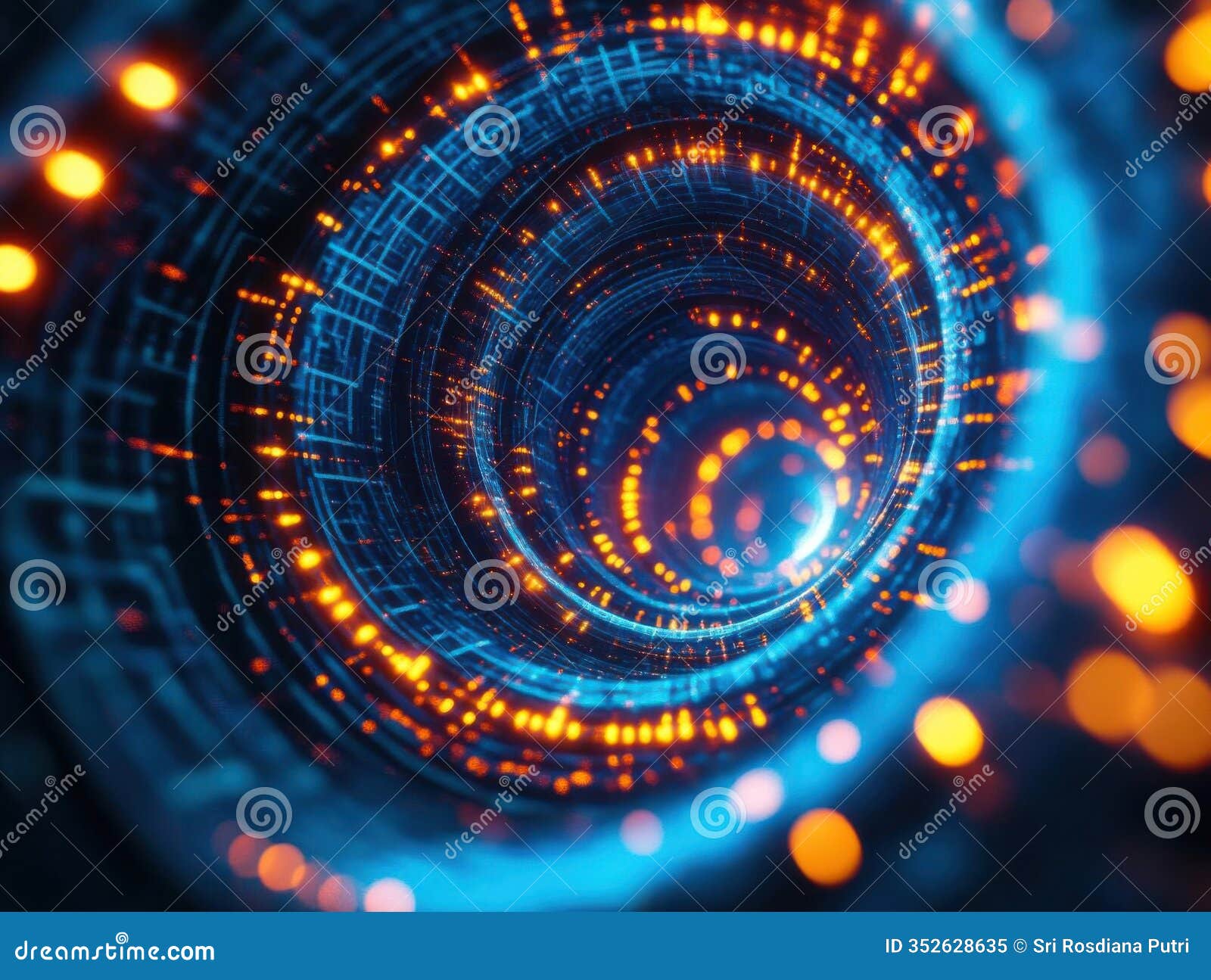 A Digital Vortex Spiraling Into The Depths HD ABSTRACT BACKGROUND 1920X1080 Stock Photography ...