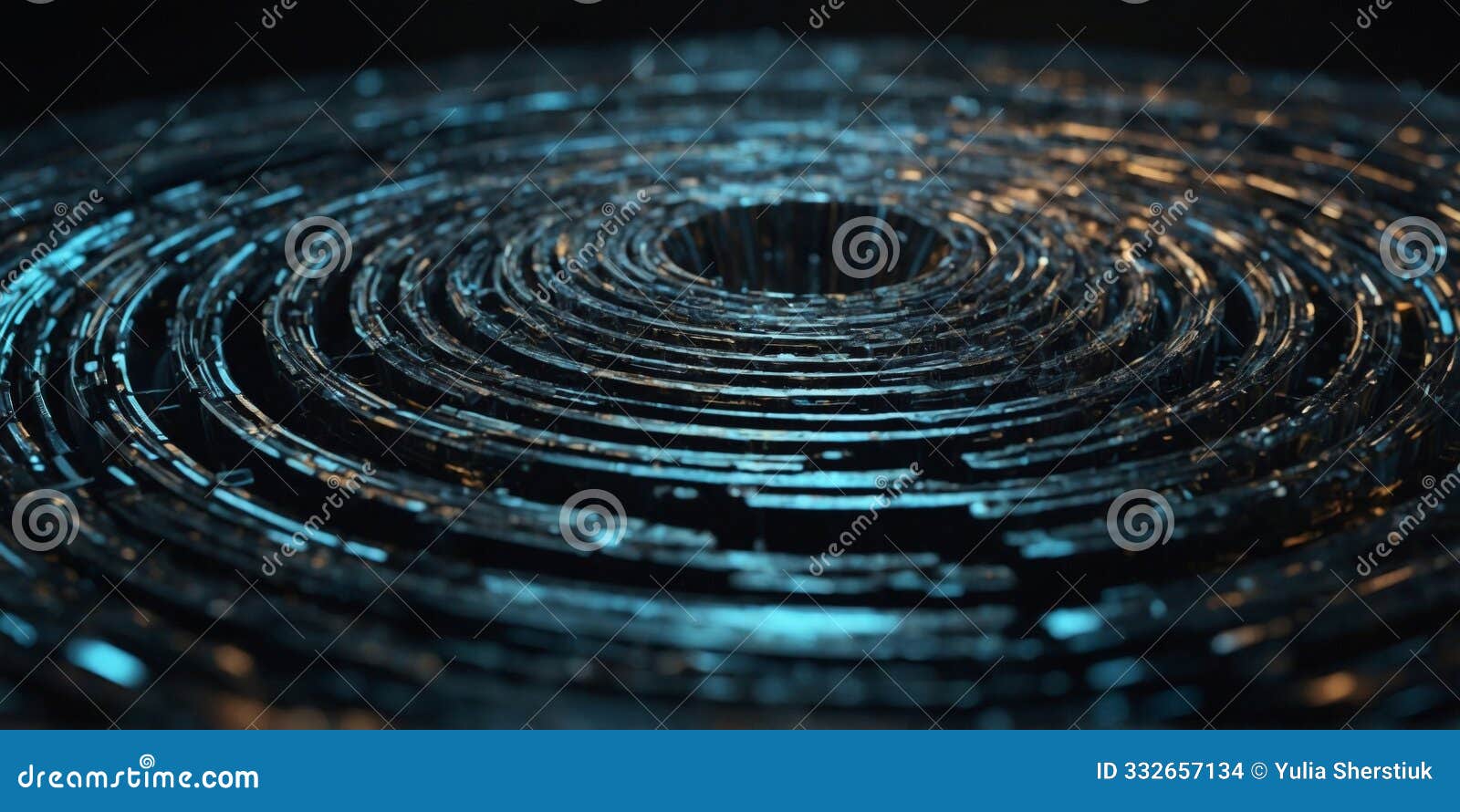 Digital Vortex Front View Close Up of a Digital Vortex in an Abstract ...