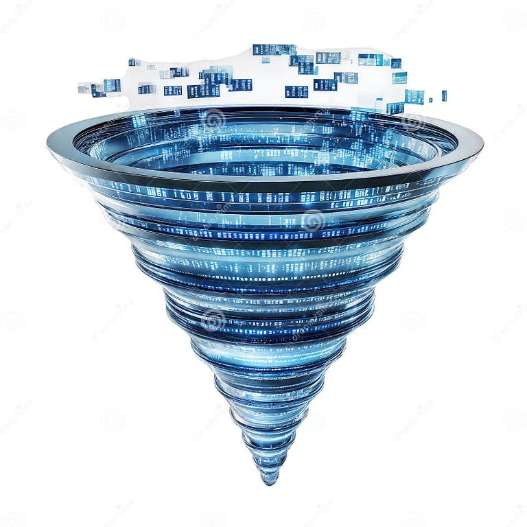 Digital Vortex Representing Data Flow Concepts in a Visually Striking Spiral Design with Binary ...