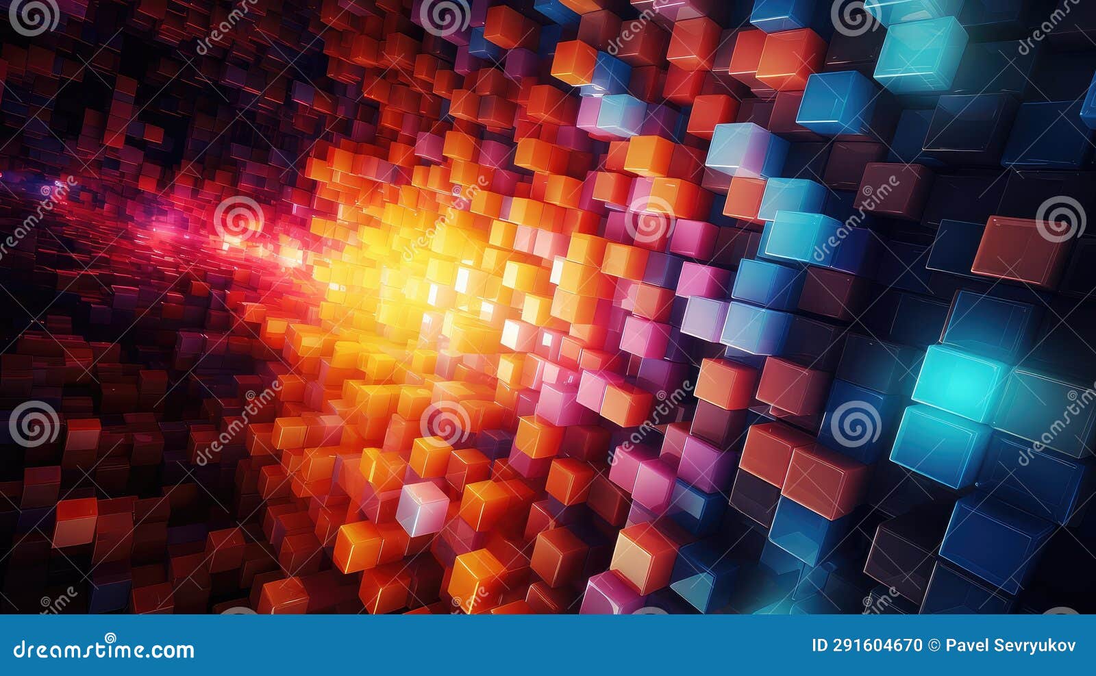 Digital Voxel Artificial Cubes Stock Illustration - Illustration of ...