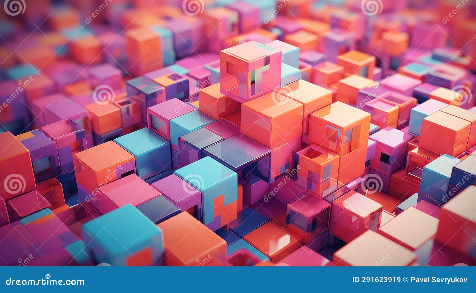 Digital Voxel Artificial Cubes Stock Illustration - Illustration of digital, presentation: 291623919