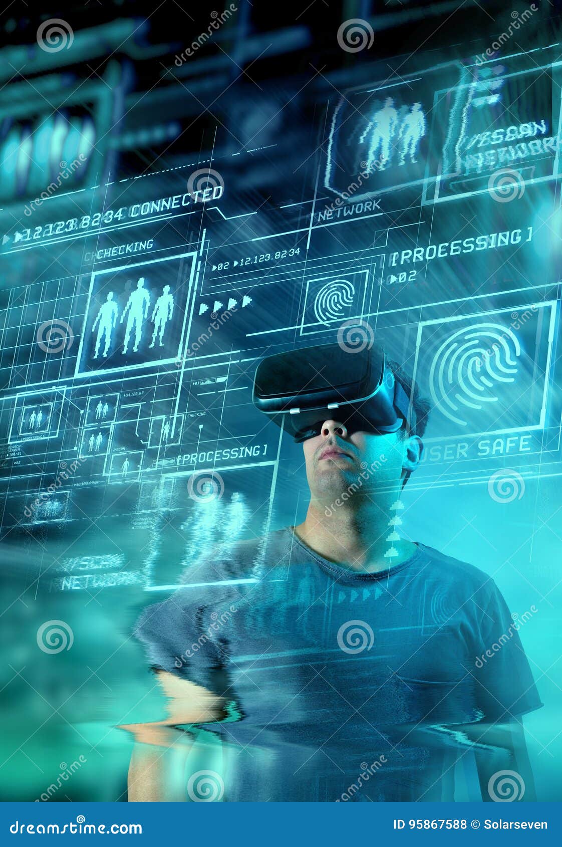 Digital VR Future stock photo. Image of headshot, modern - 95867588