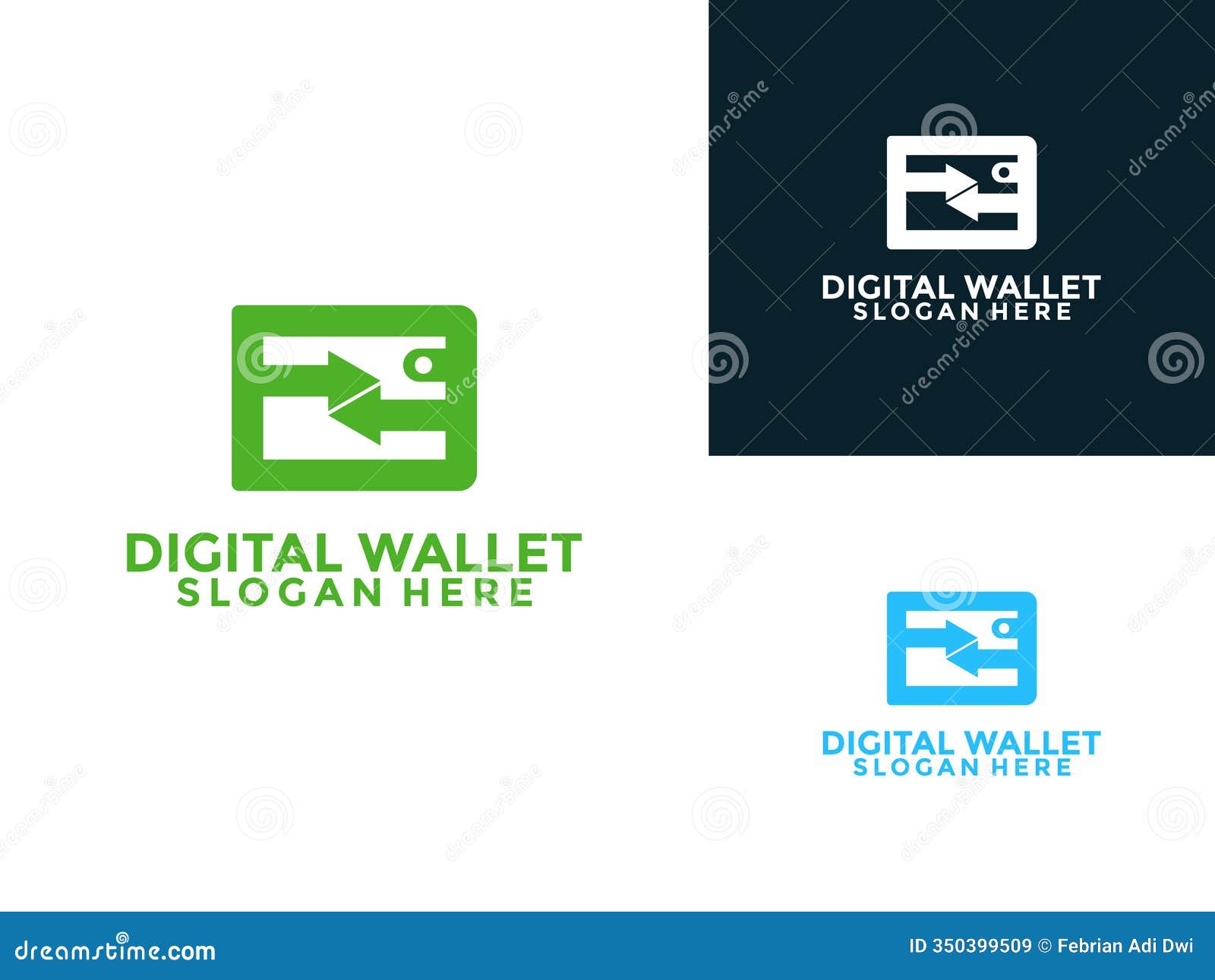 Digital Wallet Logo Design Template, Arrow Wallet Digital Money Logo ...