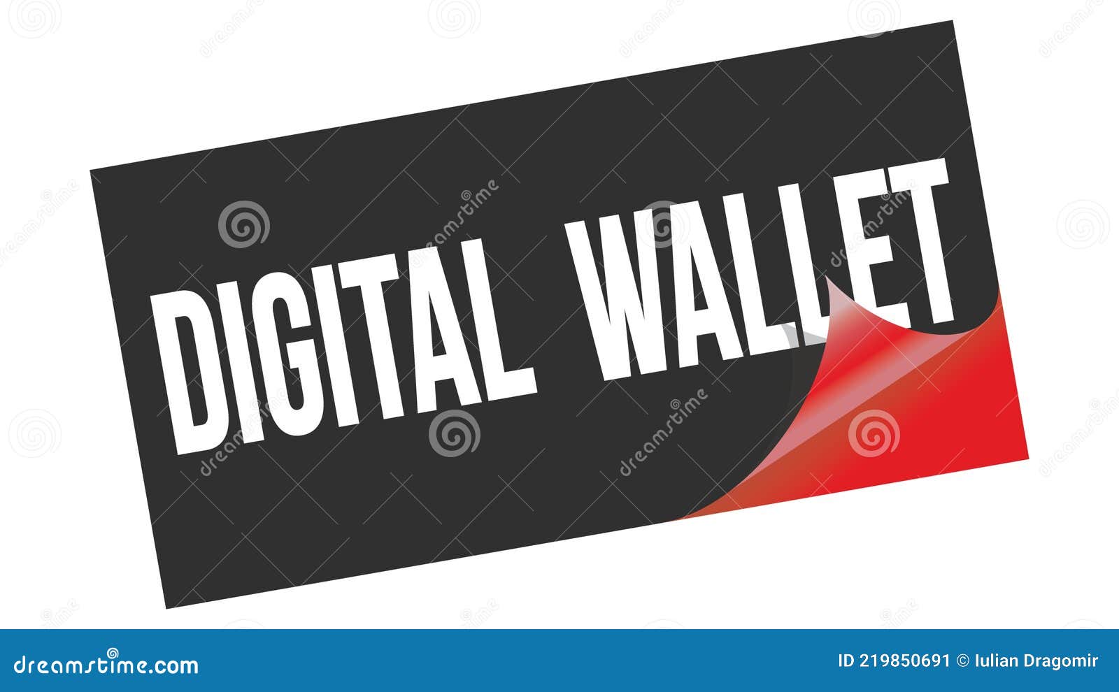 DIGITAL WALLET Text on Black Red Sticker Stamp Stock Illustration ...