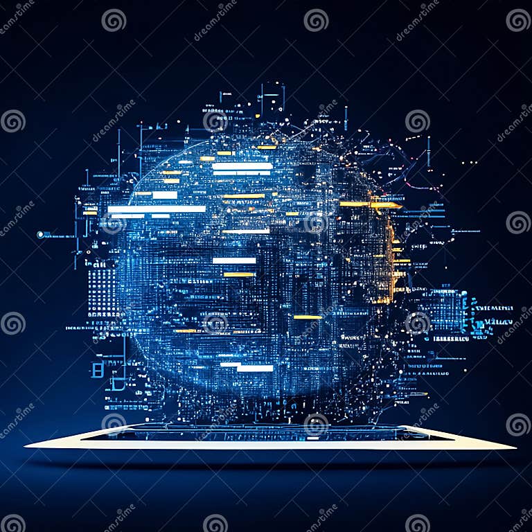 Digital Wallpaper,AI Technology.Generated with AI. Stock Illustration ...