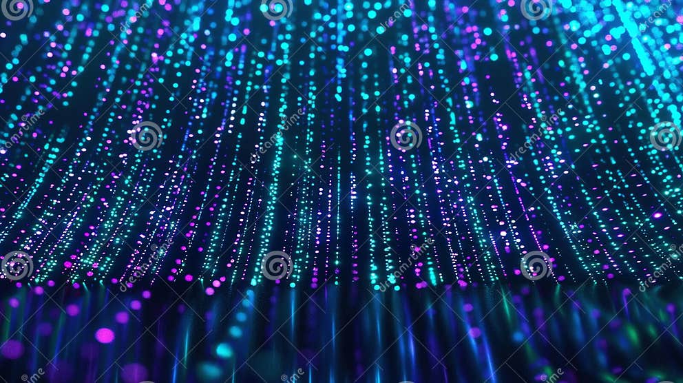Digital Wallpaper in Style of Matrix Style Data Flows in Neon Colors ...