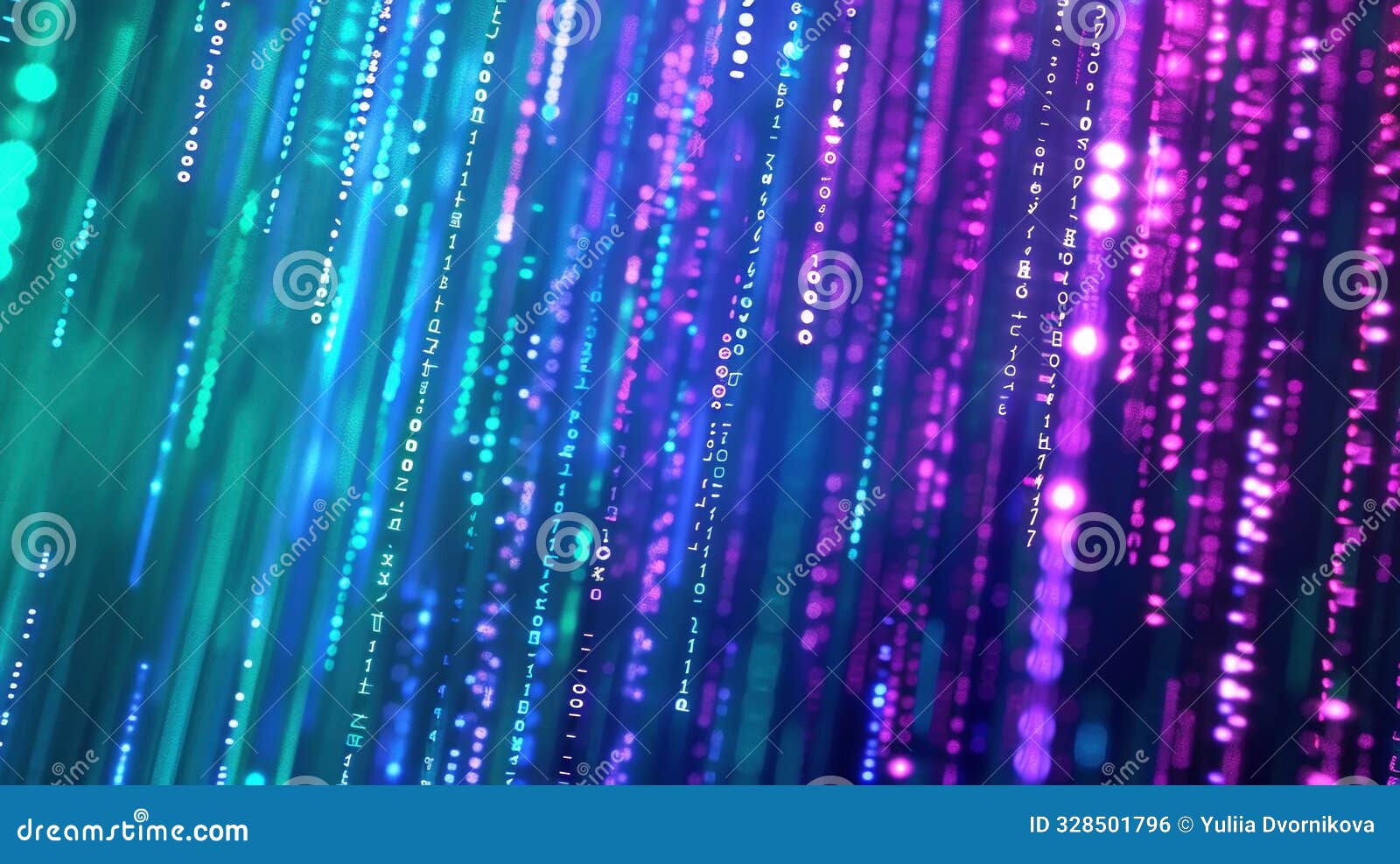 Digital Wallpaper in Style of Matrix Style Data Flows in Neon Colors ...