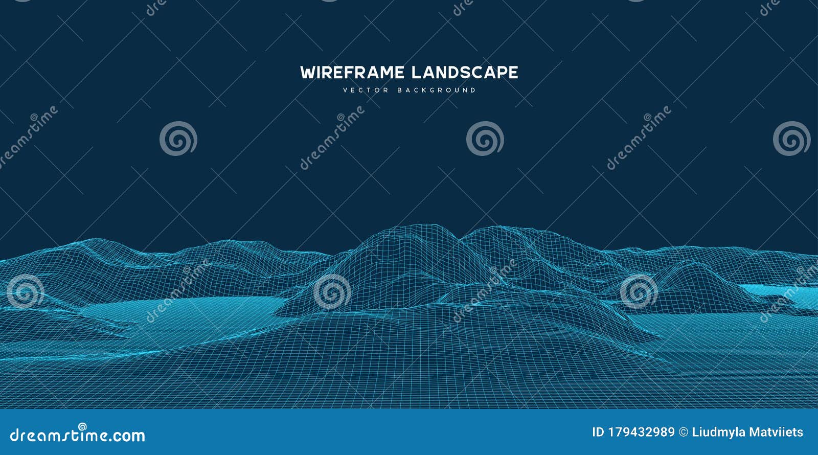 Digital Wareframe Landscape Background. Stock Vector - Illustration of ...