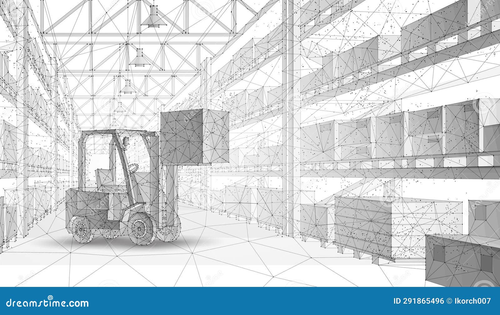 Digital warehouse. stock illustration. Illustration of storage - 291865496