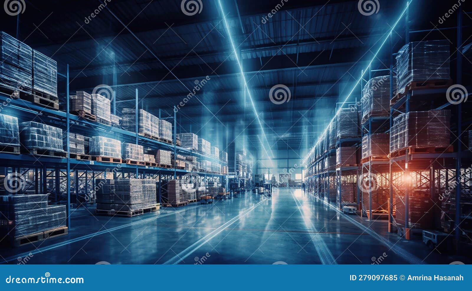 Digital Warehouse with Electronic Grids Connected To a Bar Code Scanner ...