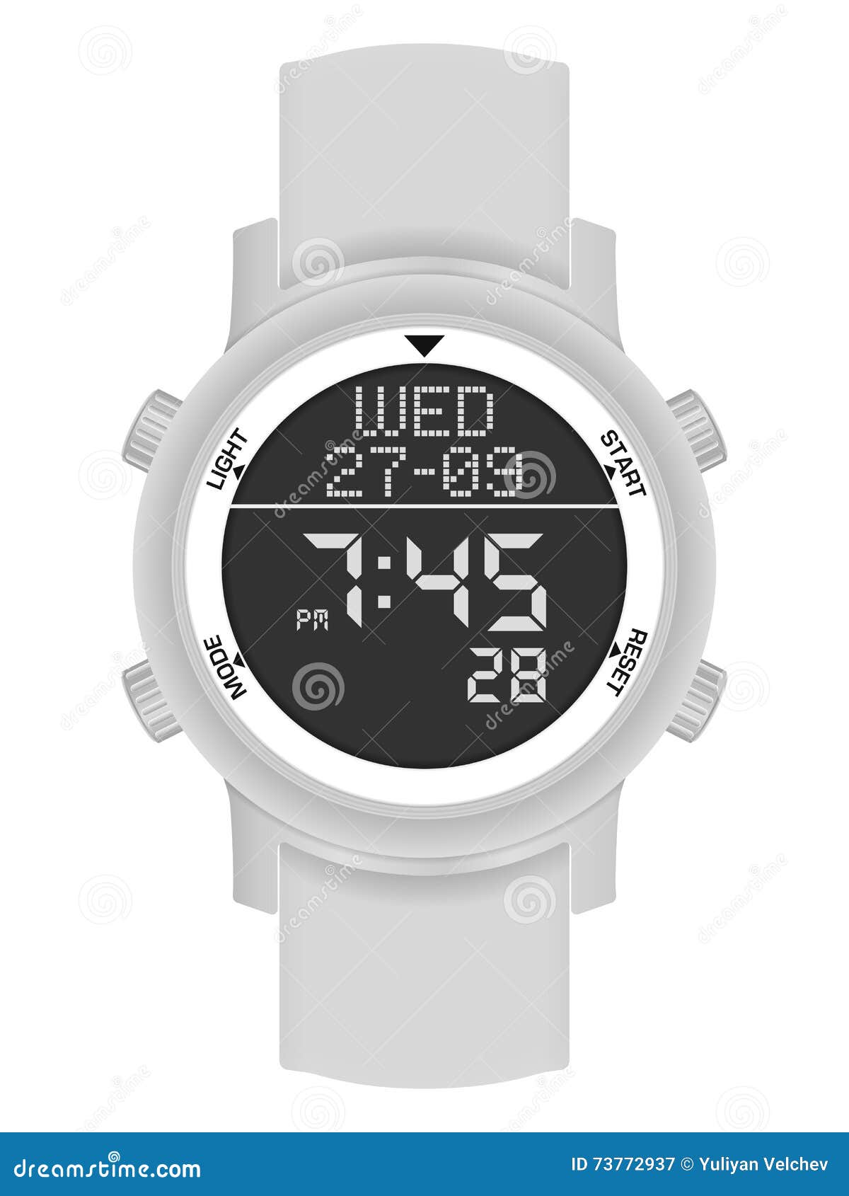 Digital watch stock vector. Illustration of digital, hour - 73772937