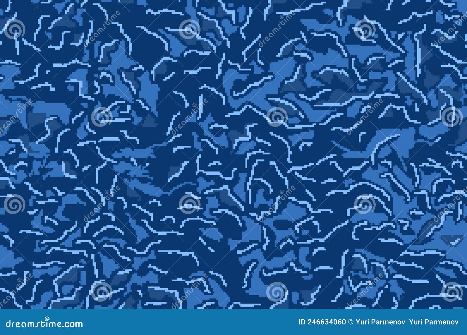 Vector Pixel Camo Print. Digital Water Pattern in Top View. Camouflage ...